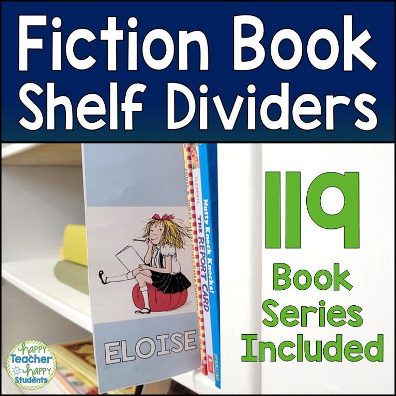 Fiction Library Shelf Dividers: 119 Book Series Labels (digital ...