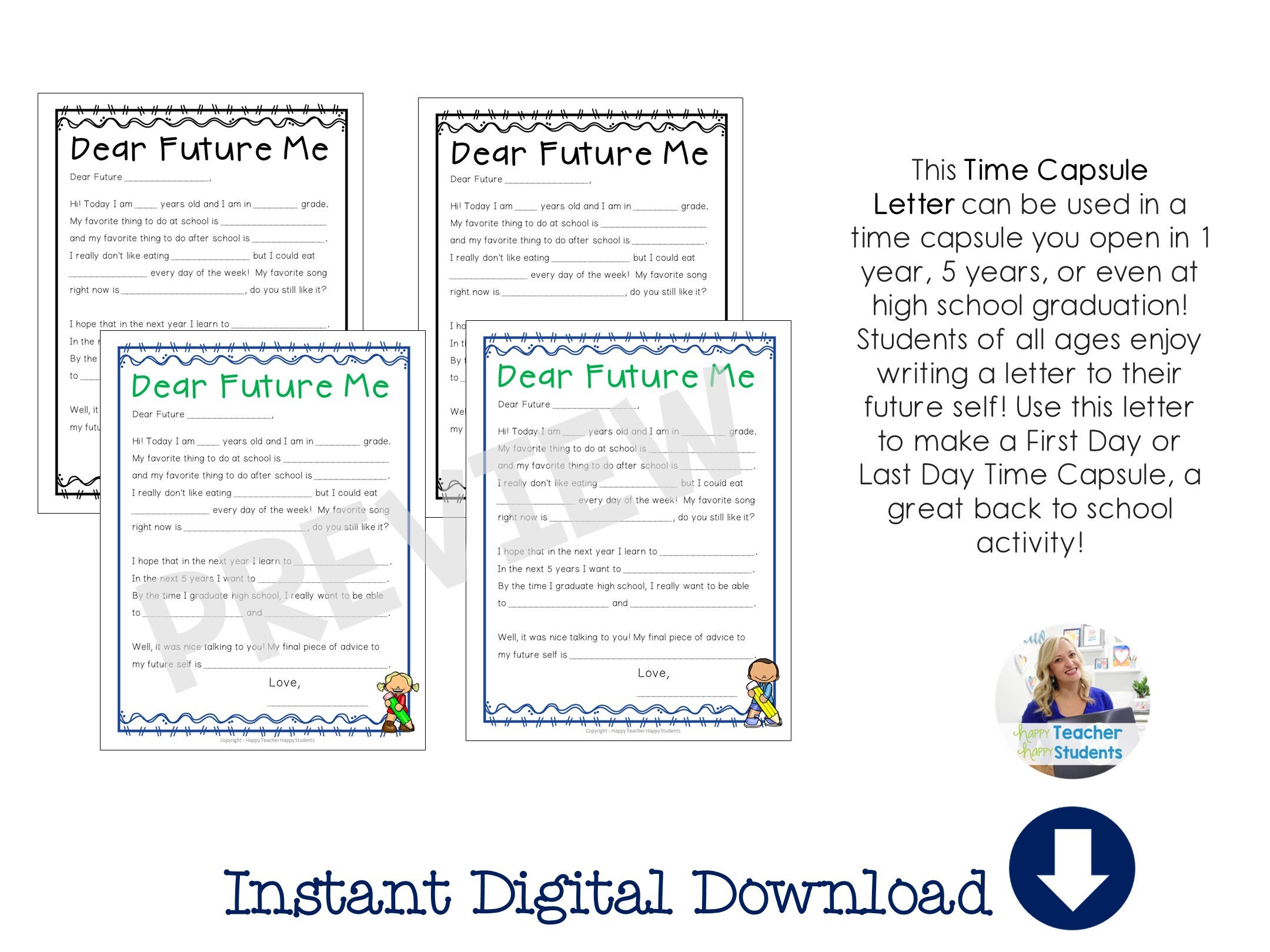 Time Capsule Letter Letter to Future Self Time (Instant Download) - Etsy