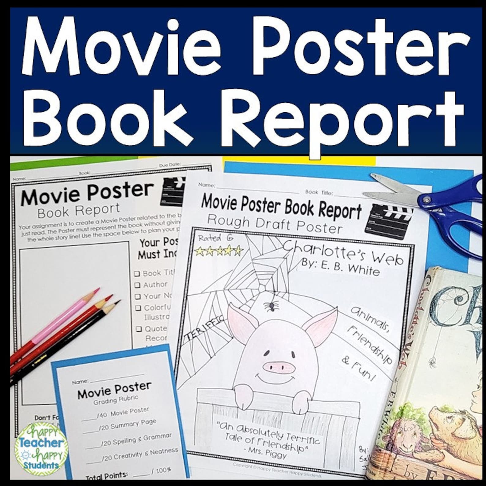 Movie Poster Book Report Template, Book Report Activity, Book Report ...