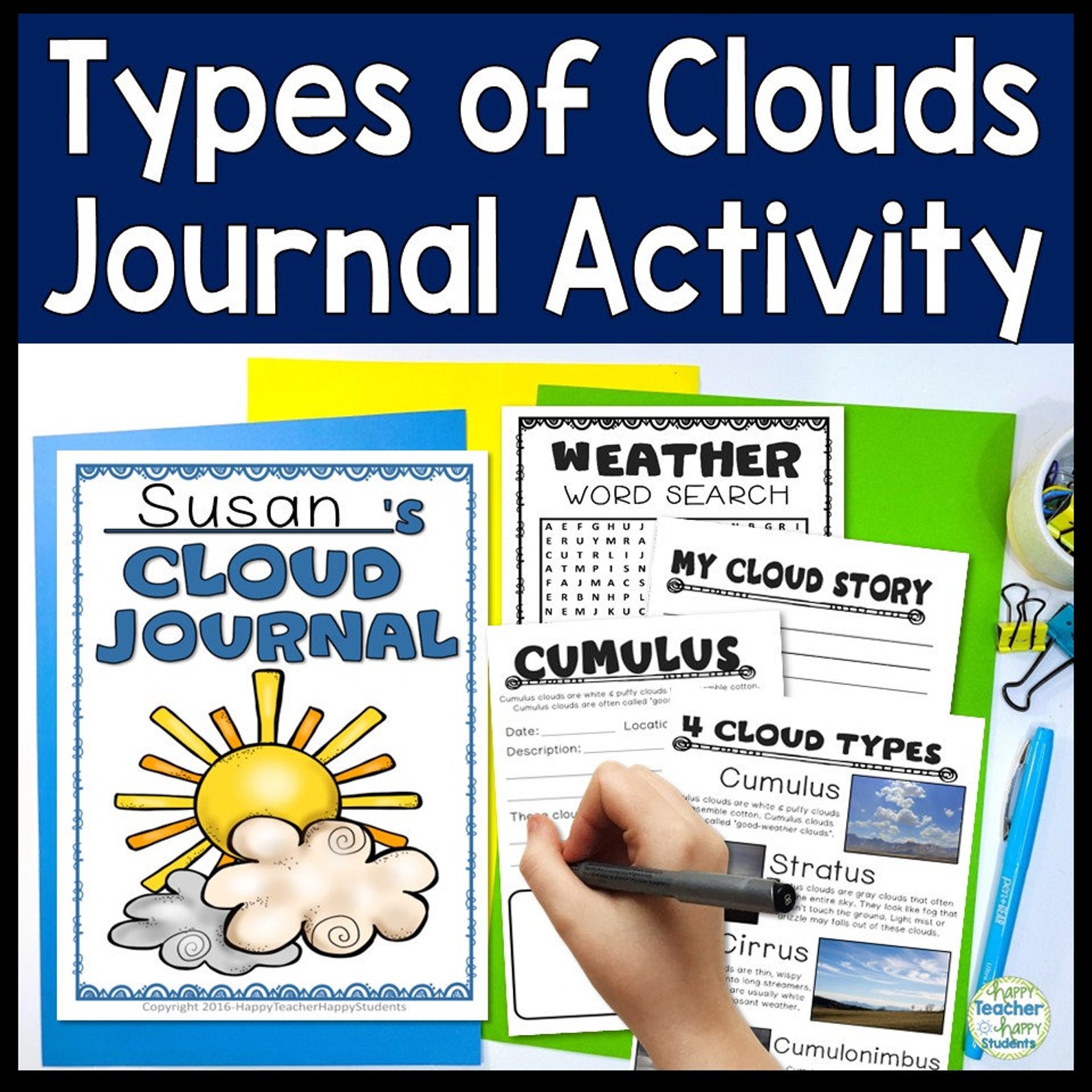Types of Clouds Journal | Types of Clouds Writing Activity | Homeschool ...
