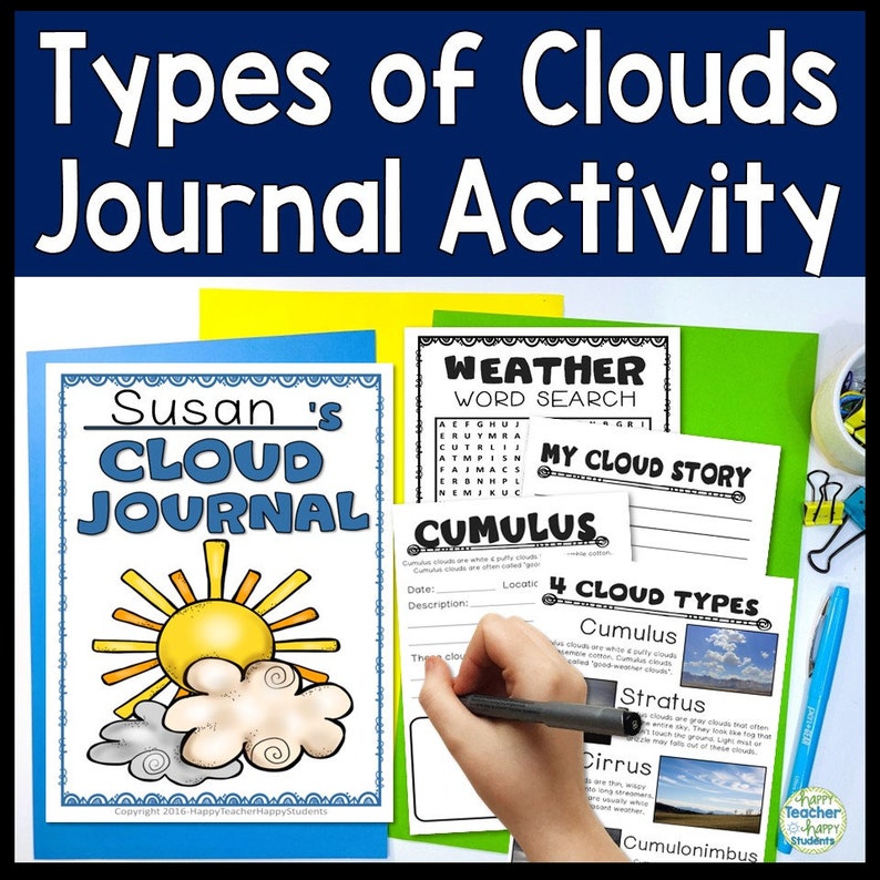 Types of Clouds Journal | Types of Clouds Writing Activity | Homeschool ...