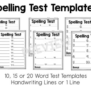 Spelling Test Templates for Spelling Practice AND Spelling Homework Choice Board, Use With ...