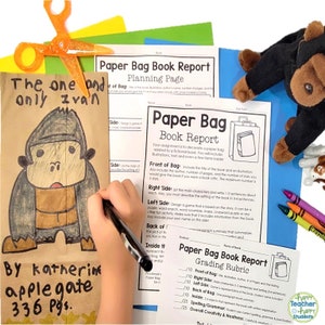 Paper Bag Book Report Template | Decorate a Paper Bag Based on Fiction ...