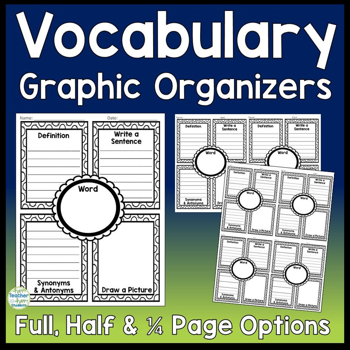 Vocabulary Graphic Organizer in 3 Sizes | Printable Vocabulary ...