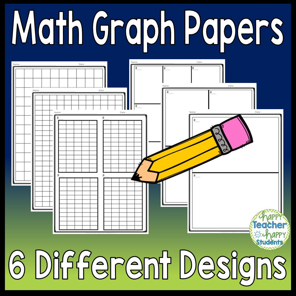 Math Graph Paper Template for Kids | 6 Designs | Graph Grid Papers ...