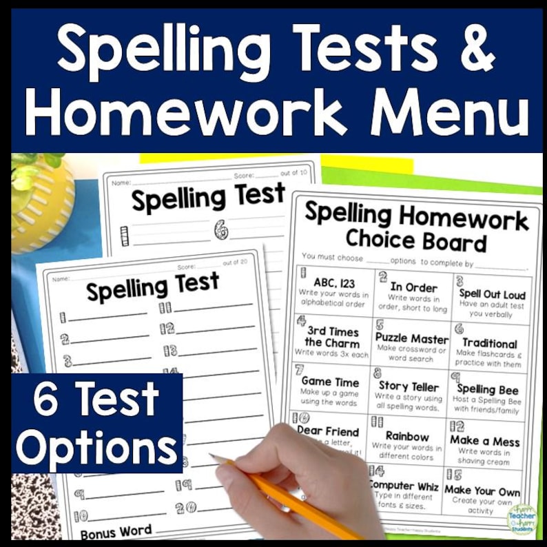 Spelling Test Templates for Spelling Practice AND Spelling Homework ...