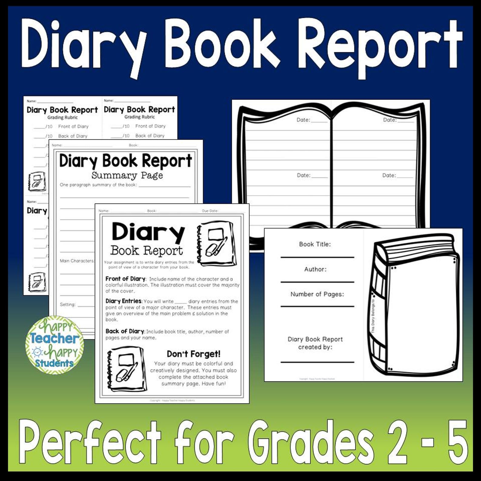 Diary Book Report Template | Write a Diary From the Character Point of ...