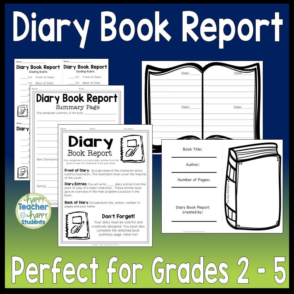 Diary Book Report Template | Write a Diary From the Character Point of ...