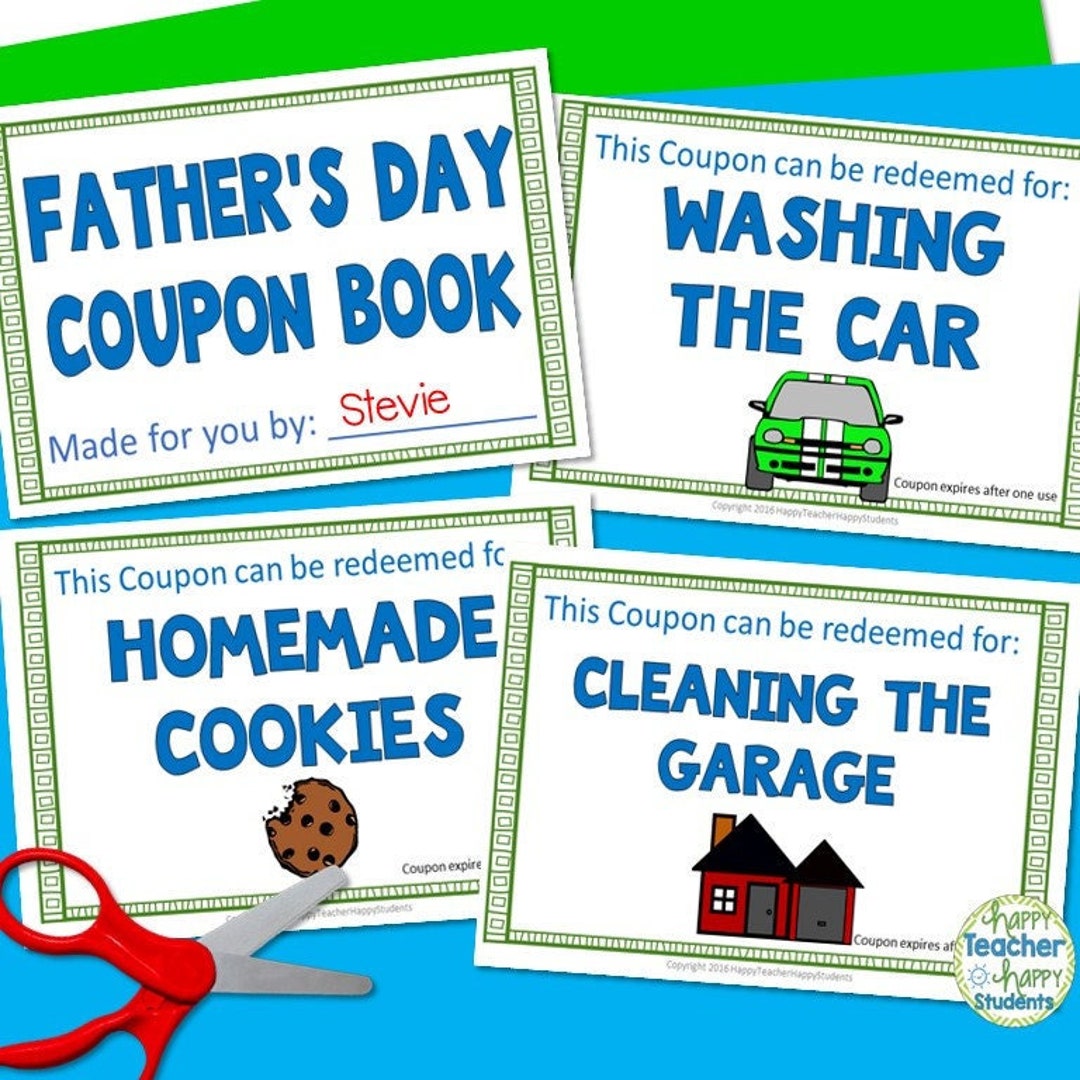 Father's Day Coupon Book | Printable Father's Day Gift From Kids ...