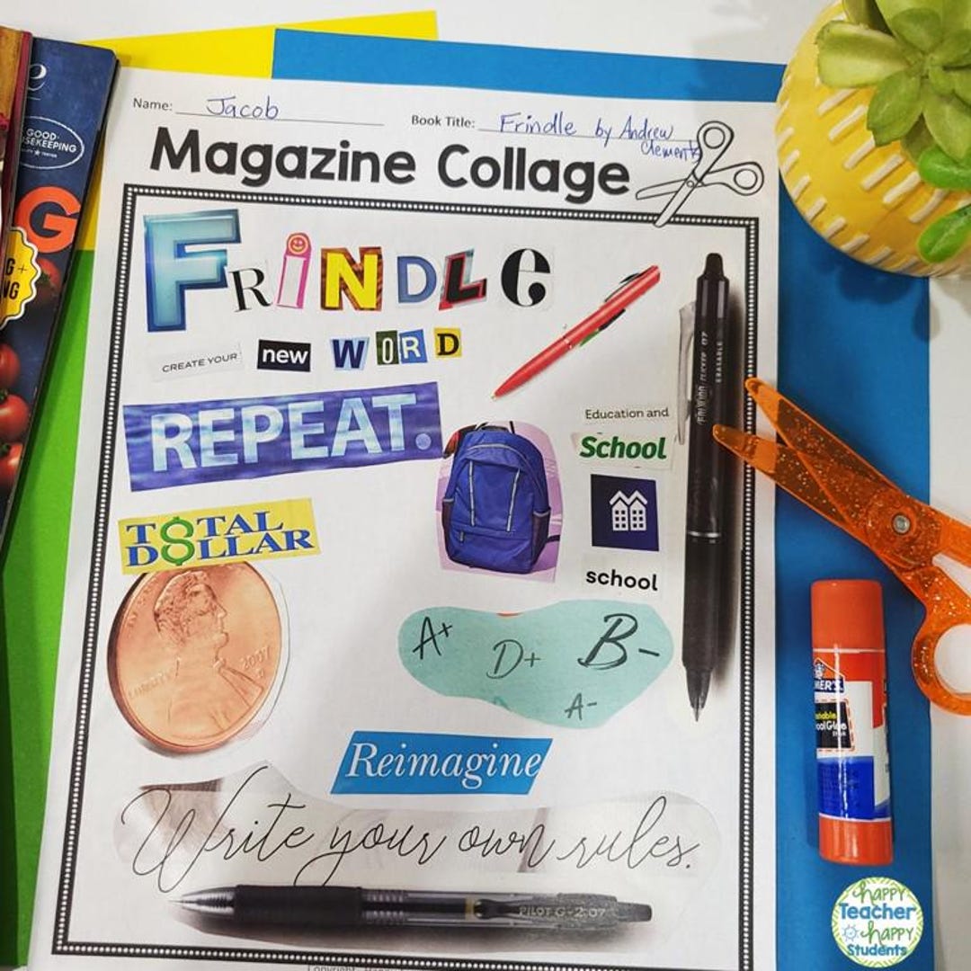 Magazine Collage Book Report Template | Directions, Summary & Rubric ...