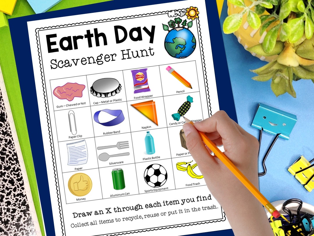 Earth Day Scavenger Hunt | Earth Day Activity Printable | Trash Clean ...