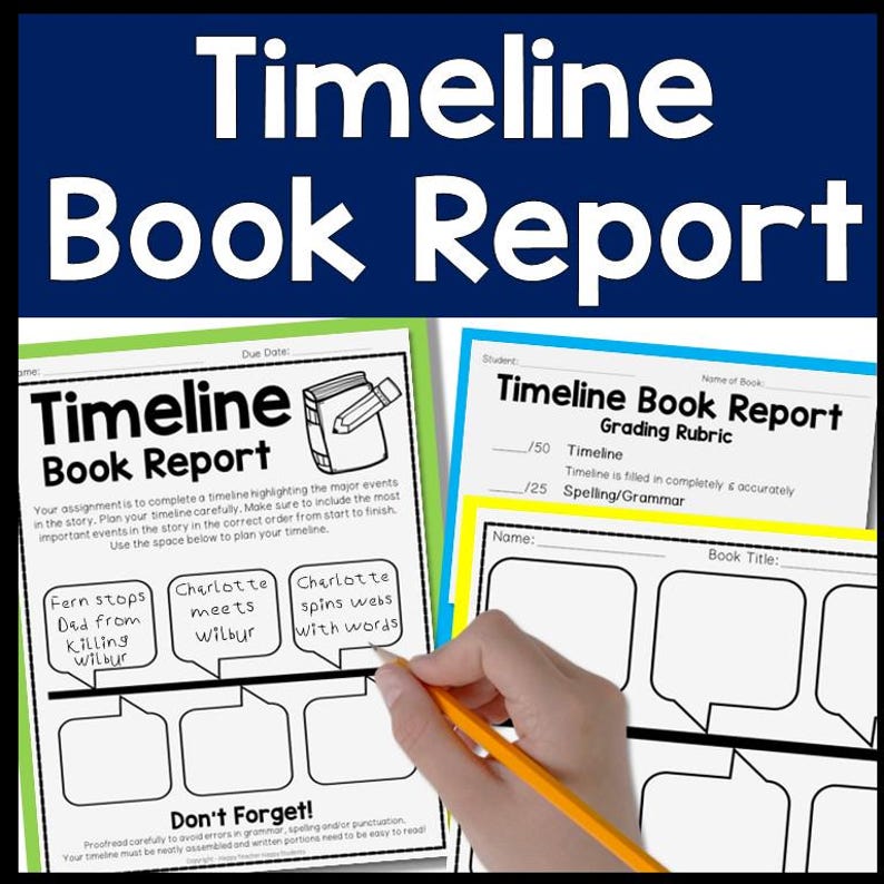 Timeline Book Report Template for Fiction or Non-fiction | Timeline for ...