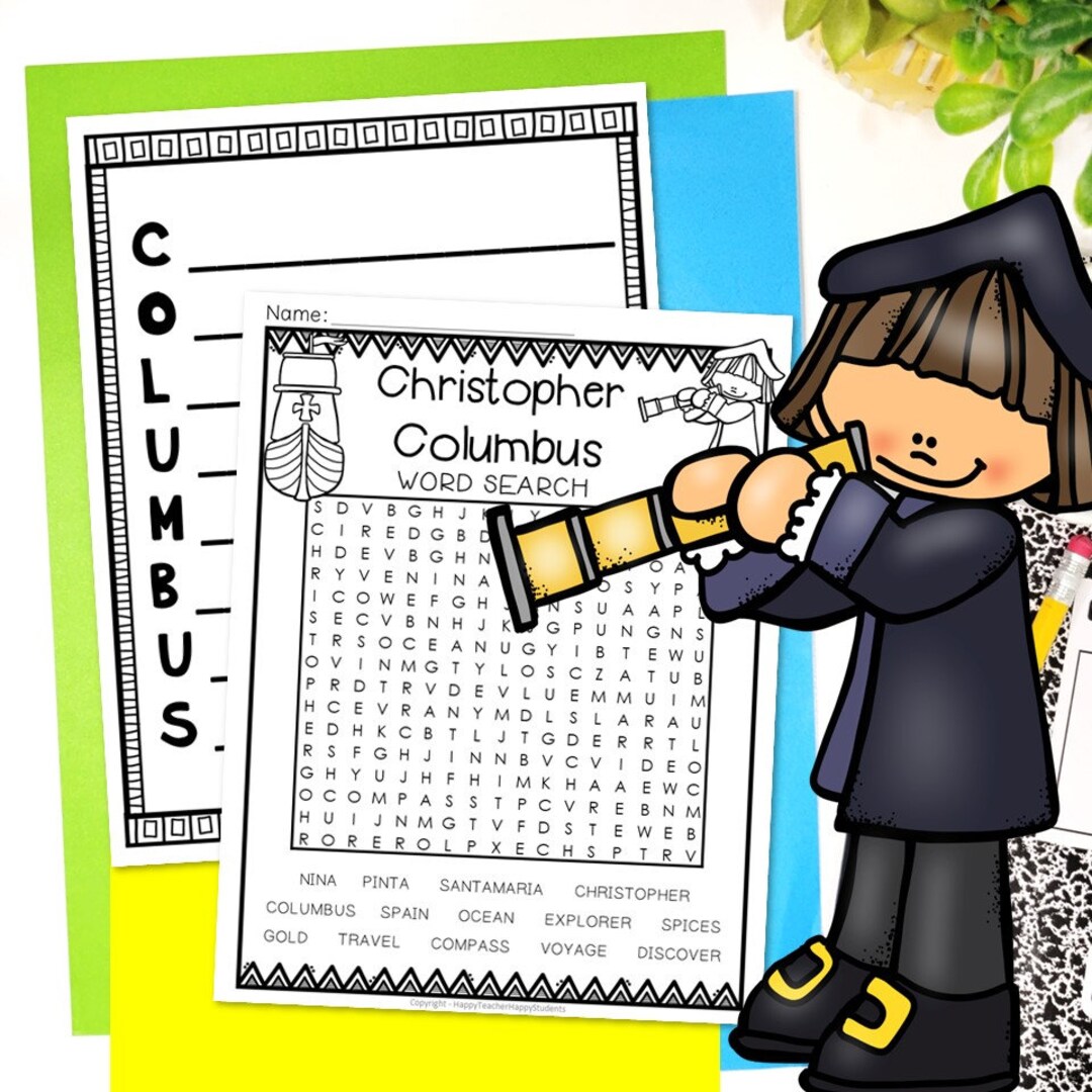 Christopher Columbus Word Search | Columbus Day Writing Poem | Columbus ...