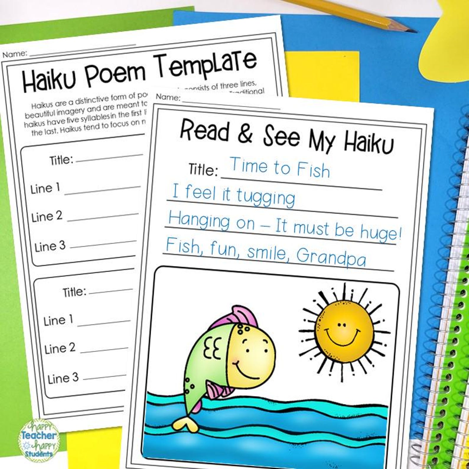 Haiku Writing Template: Writing Template, Examples & Grading Rubric ...