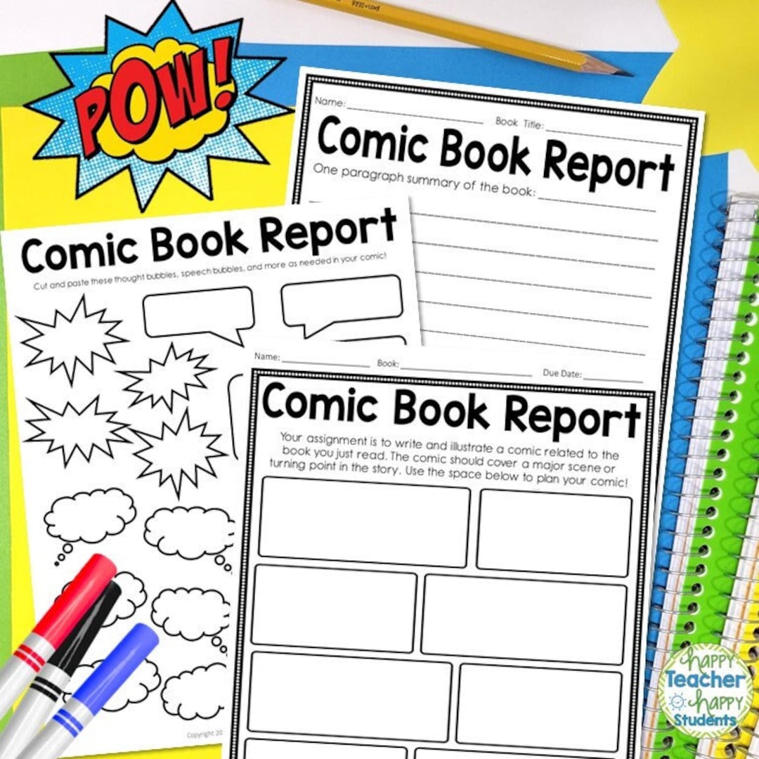 Comic Book Report Template: Fun Book Project for Students (PDF) - Etsy
