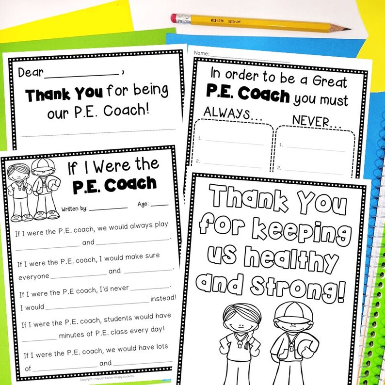 P.E. Teacher Appreciation Day, Thank You Card for P.E. Teacher, PE ...