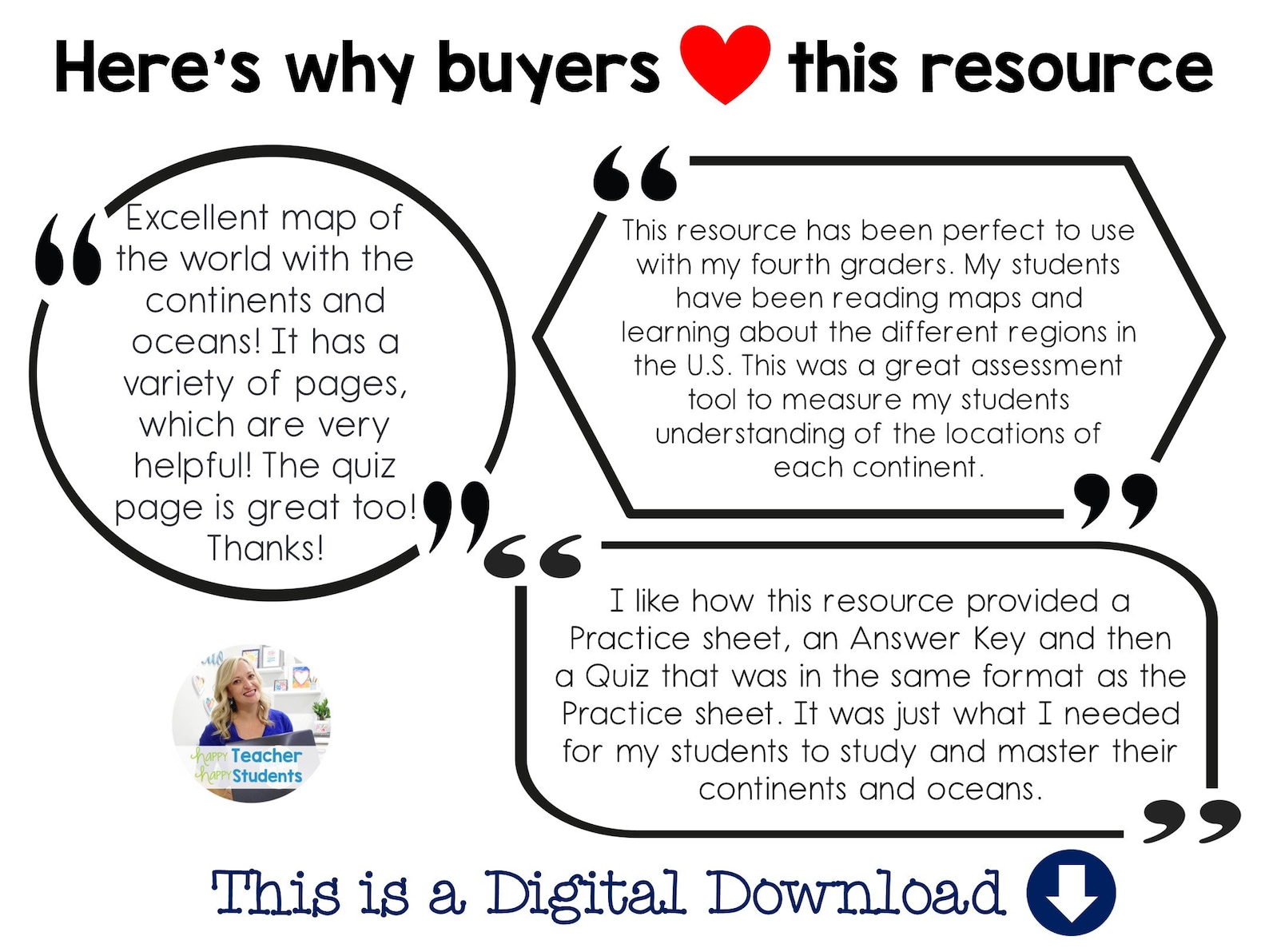 World Map: World Map Quiz (test) and Map Worksheet, 7 Continents and 5 ...