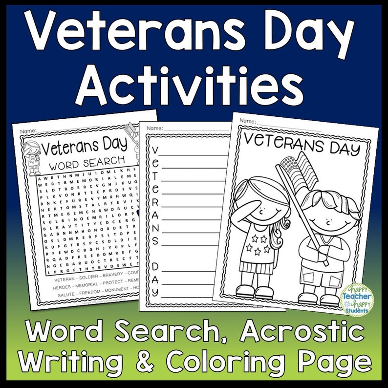 Veterans Day Activities Bundle | Letter Writing, Veterans Day Word ...
