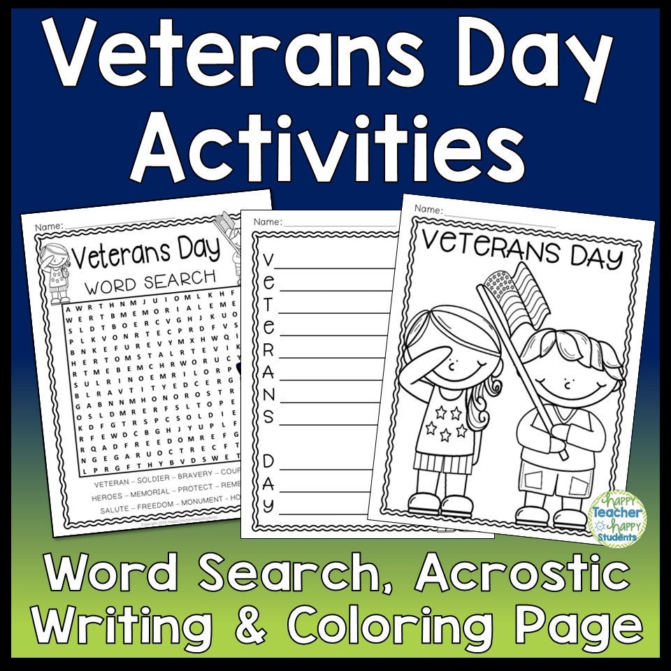 Veterans Day Activities Bundle | Letter Writing, Veterans Day Word ...