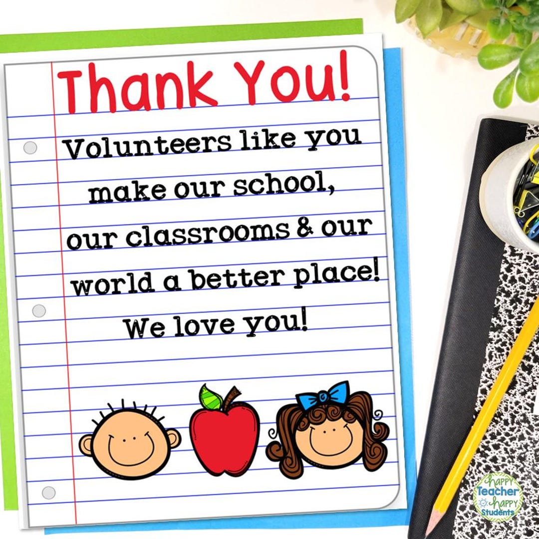 Volunteer Thank You Note Card: Perfect for Volunteer Appreciation Day ...