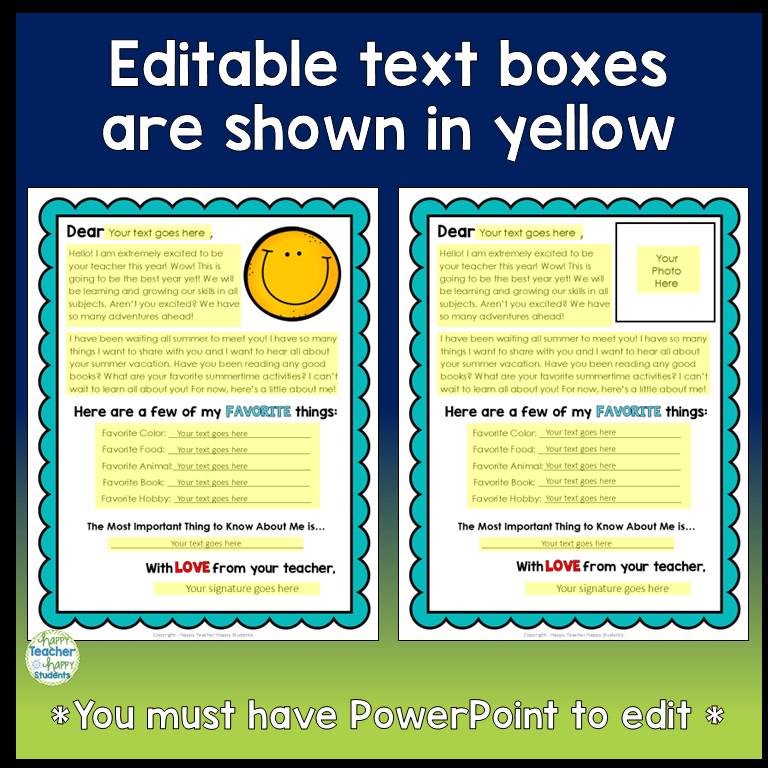 Editable Meet the Teacher Letter Template for Back to School ...