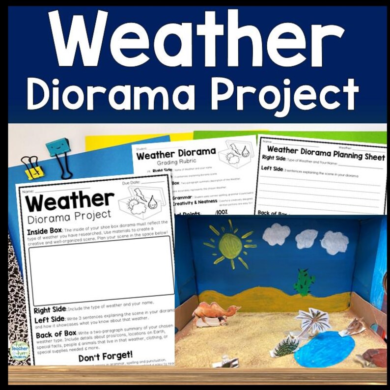 Weather Diorama Project | Weather Research Activity | Types of Weather ...