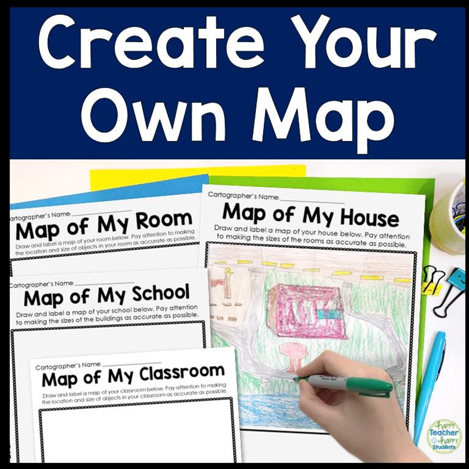Create a Map Project, Create Your Own Map of Room, Map of School, Map ...
