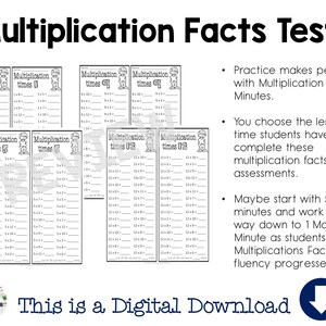Multiplication Facts Timed Tests 1 Thru 12, Multiplication Timed Tests ...