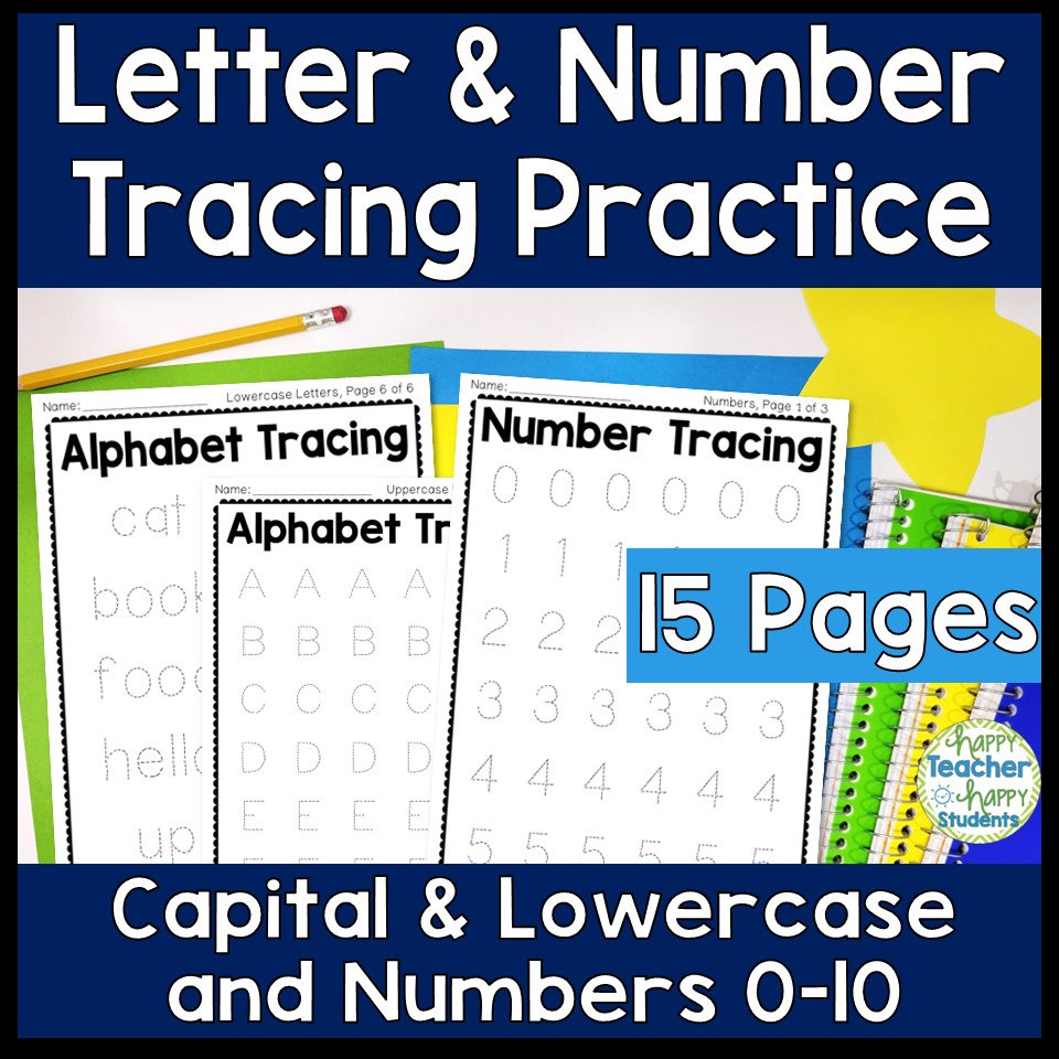 Letter & Number Tracing Printable PDF 15 Worksheets Alphabet Tracing ...