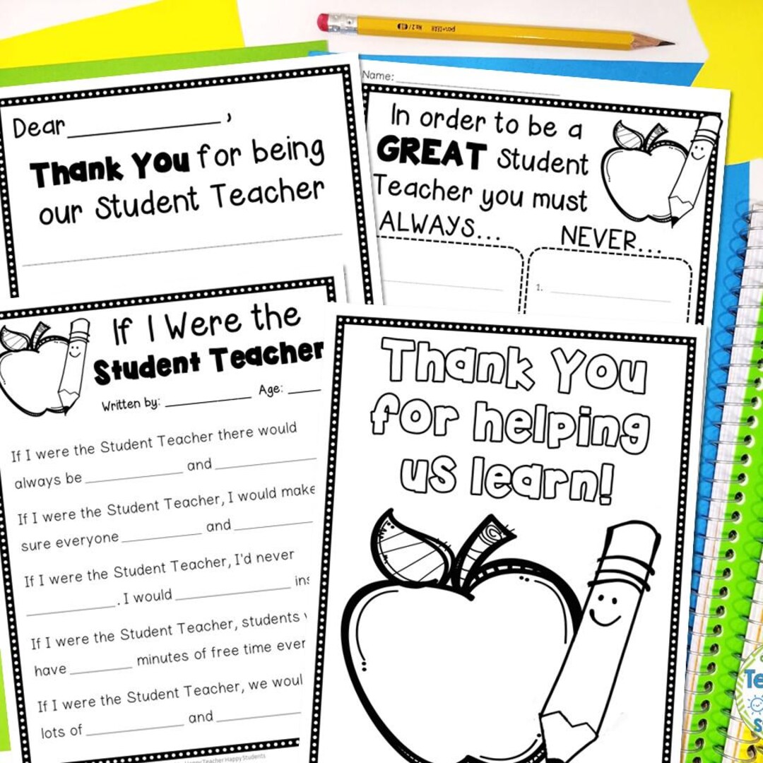 If I Were a Student Teacher | Student Teacher Thank You Printable ...