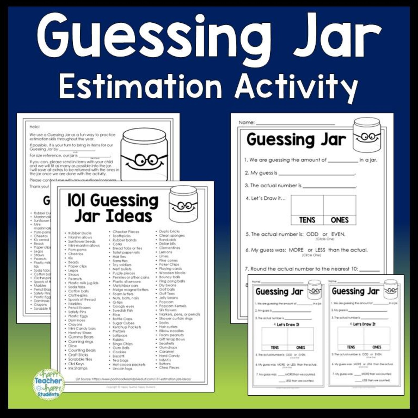 Guessing Jar Estimation Activity | 101 Guessing Jar Ideas | Guess the ...