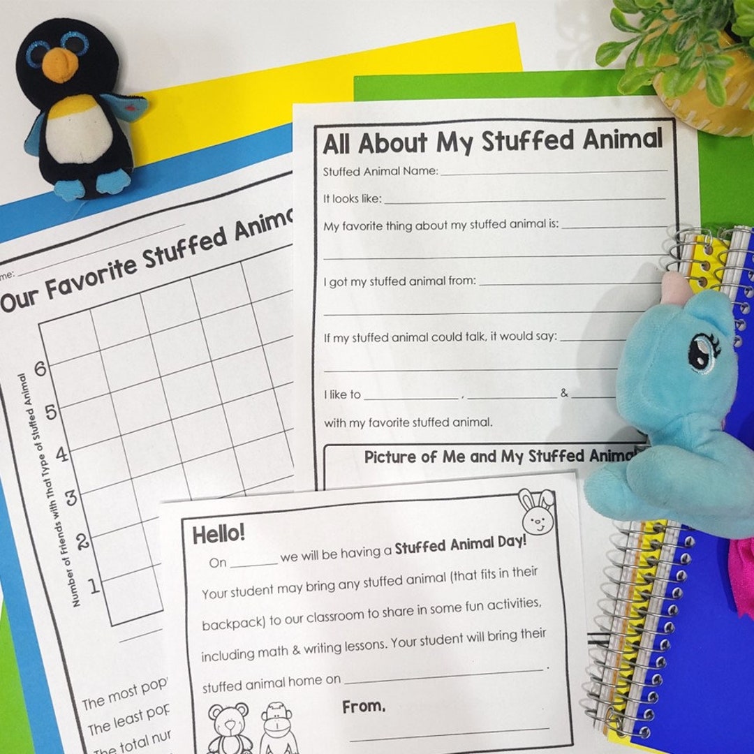 Stuffed Animal Day Writing and Math, Bring Stuffed Animals to School ...
