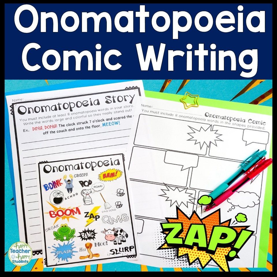 Onomatopoeia Activities & Posters: Word List, Write a Comic, Digital ...