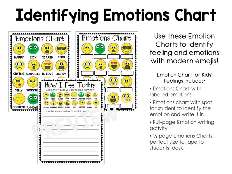Emotions Charade Game & Chart: Social Emotional Learning Activity (PDF ...