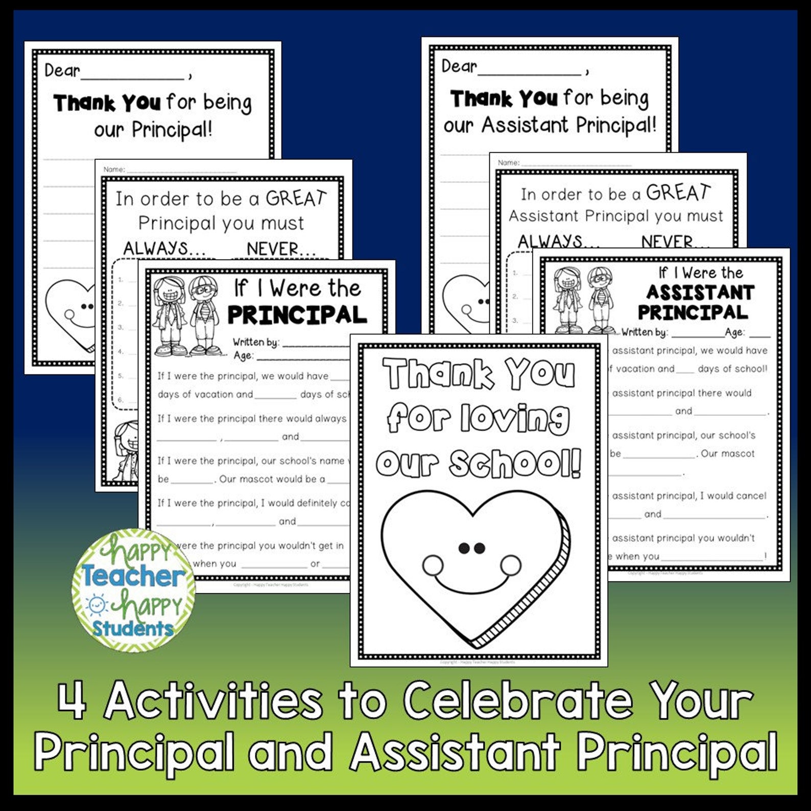 Principal and Assistant Principal Appreciation Note | Thank You Card ...