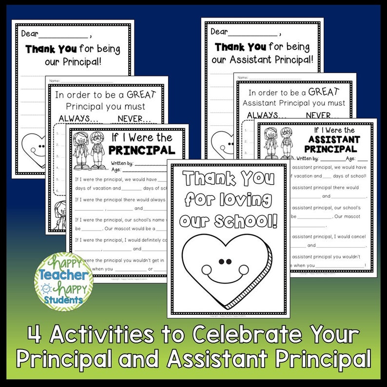 Principal and Assistant Principal Appreciation Note | Thank You Card ...