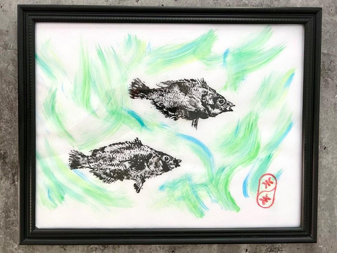 Labridae Fish Gyotaku Print Traditional Japanese Fish Art - Etsy