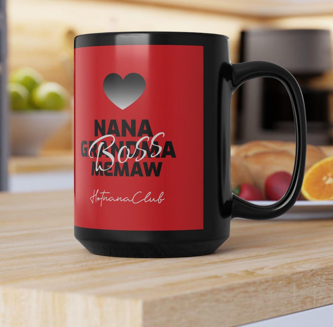 Grandma Boss Personalized Celebration Mug, Christmas Gift Nana, Black ...
