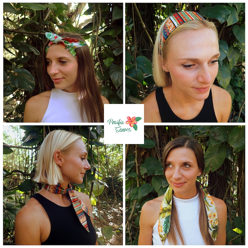 Hawaiian Floral Headbands | Various Colors | Self Tying Headband ...