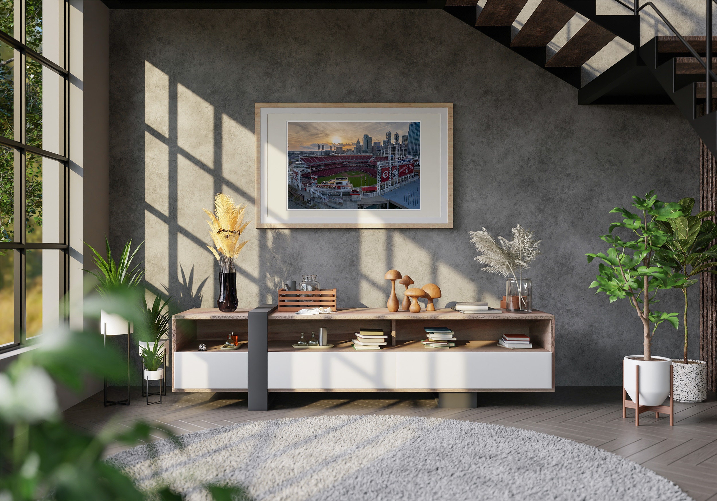 Cincinnati Reds Great American Ballpark PRINT ONLY Fine Art Paper Frame ...