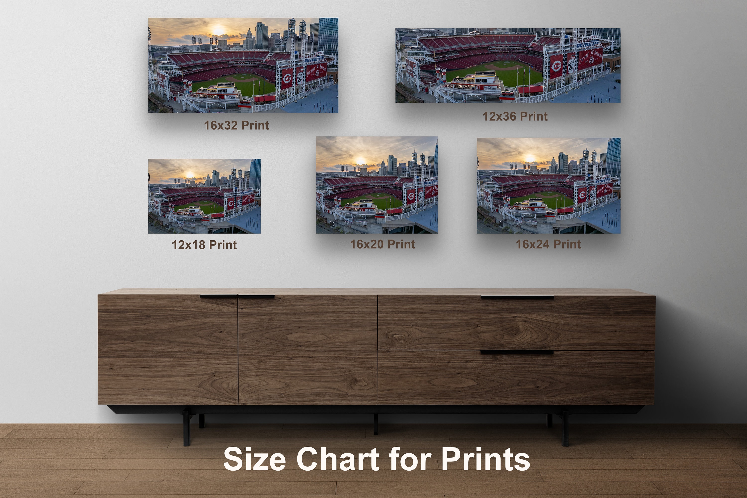 Cincinnati Reds Great American Ballpark PRINT ONLY Fine Art Paper Frame ...