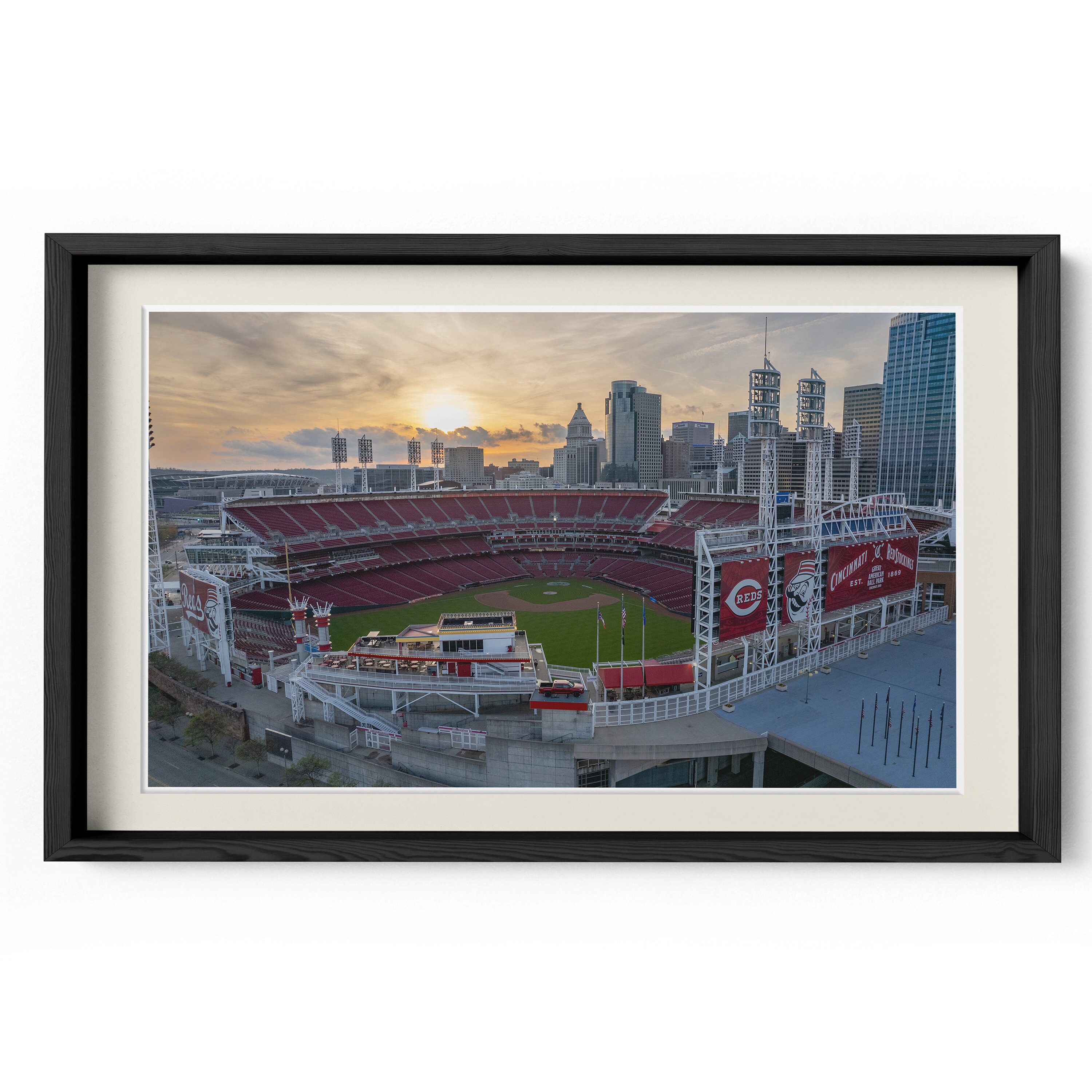 Cincinnati Reds Great American Ballpark PRINT ONLY Fine Art Paper Frame ...