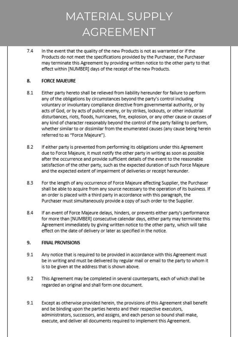 Material Supply Agreement - Etsy