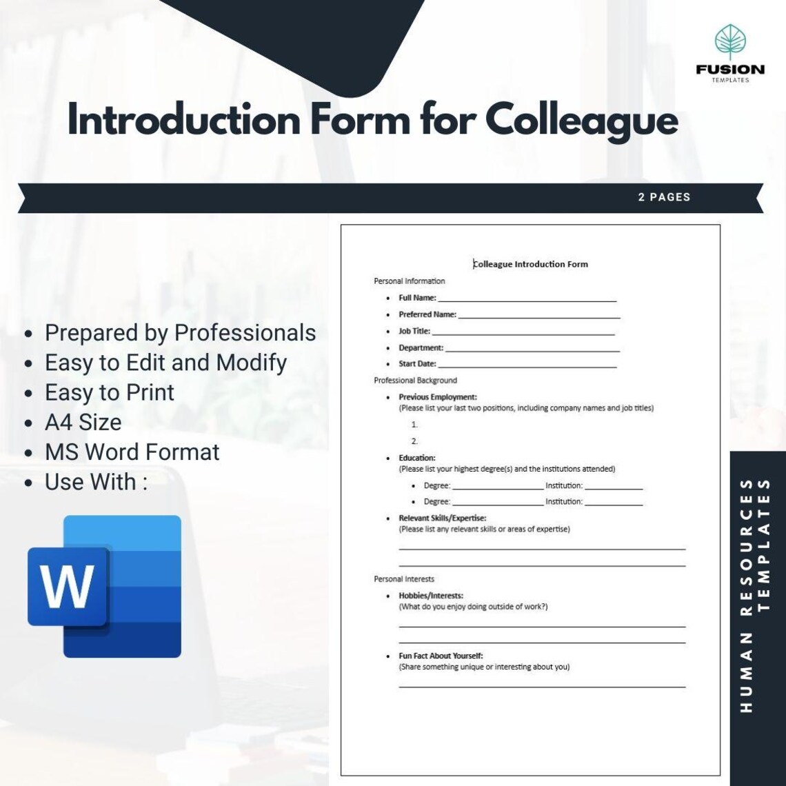 Introduction Form for Colleague Template - Etsy