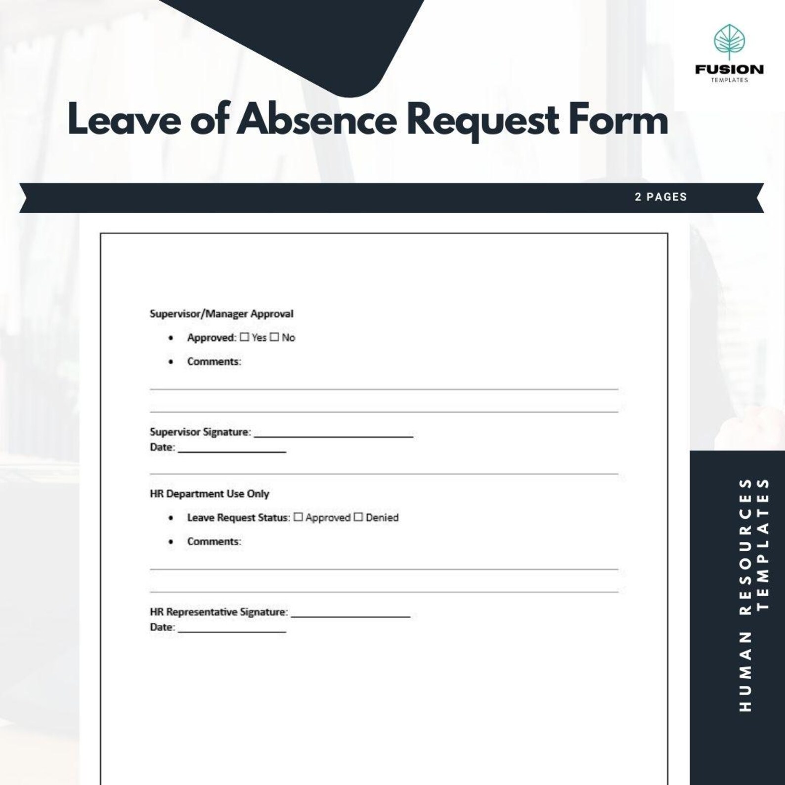 Leave of Absence Request Form Templates Human Resources Documents ...