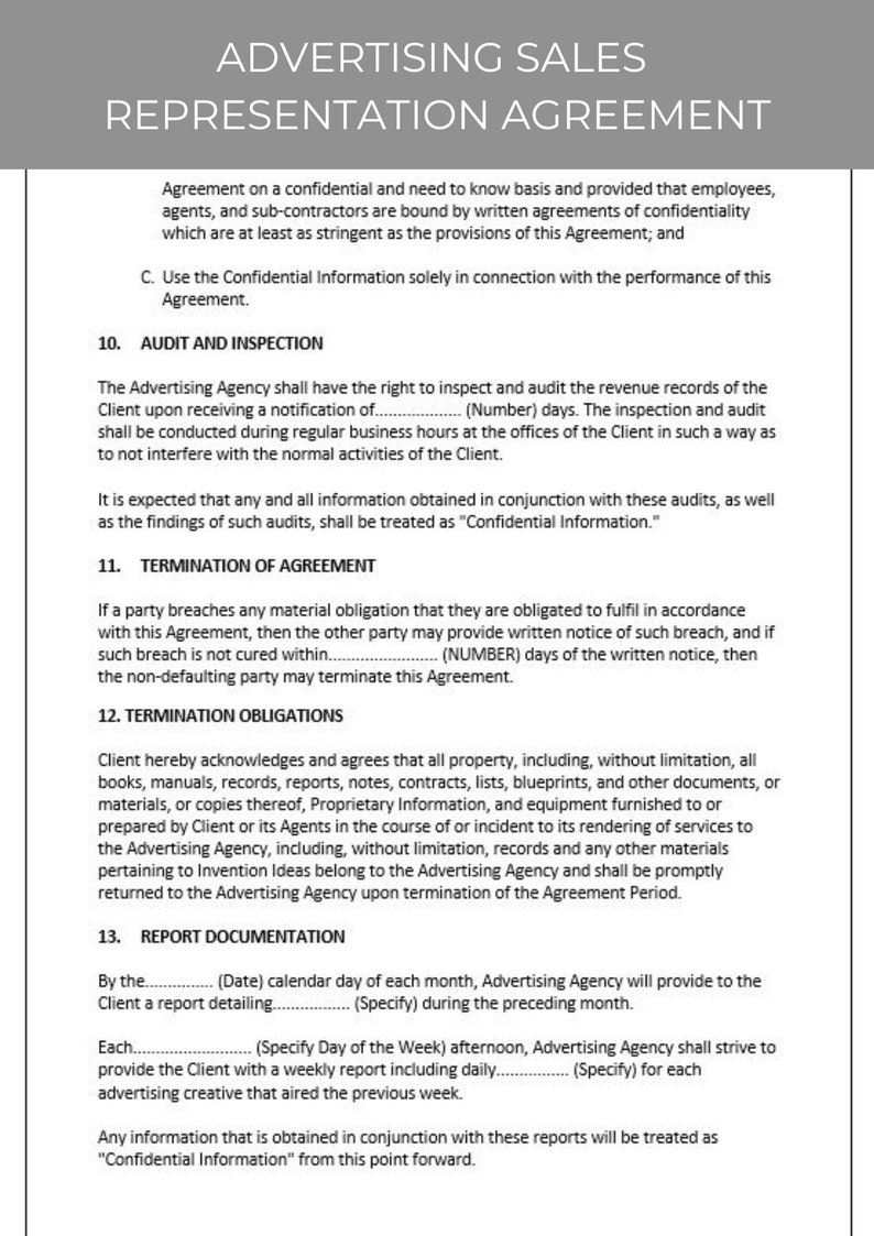 Advertising Sales Representation Agreement - Etsy