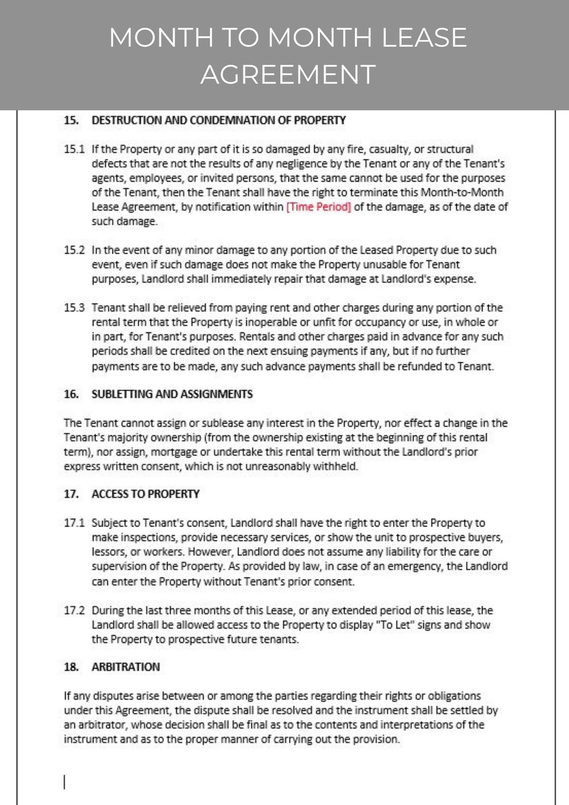 Month To Month Lease Agreement Rental Agreement Residential Lease month-to-month-lease-agreement-rental-agreement-residential-lease