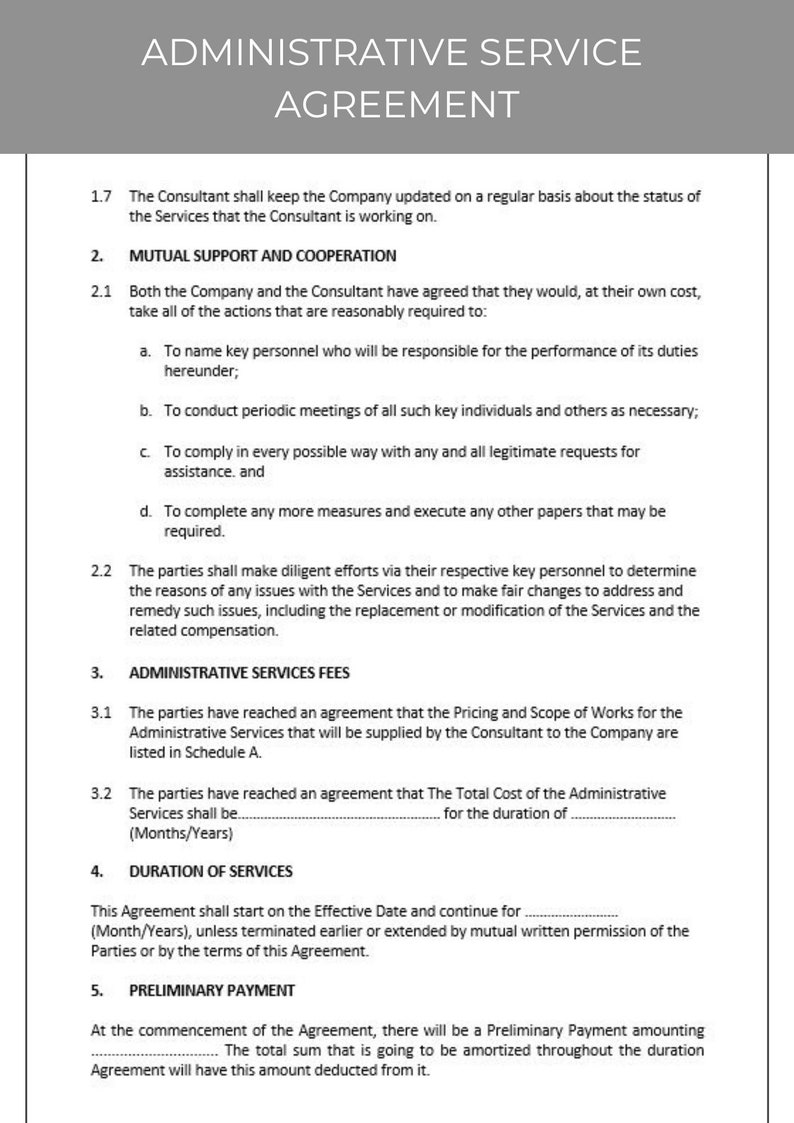Administrative Services Agreement - Etsy