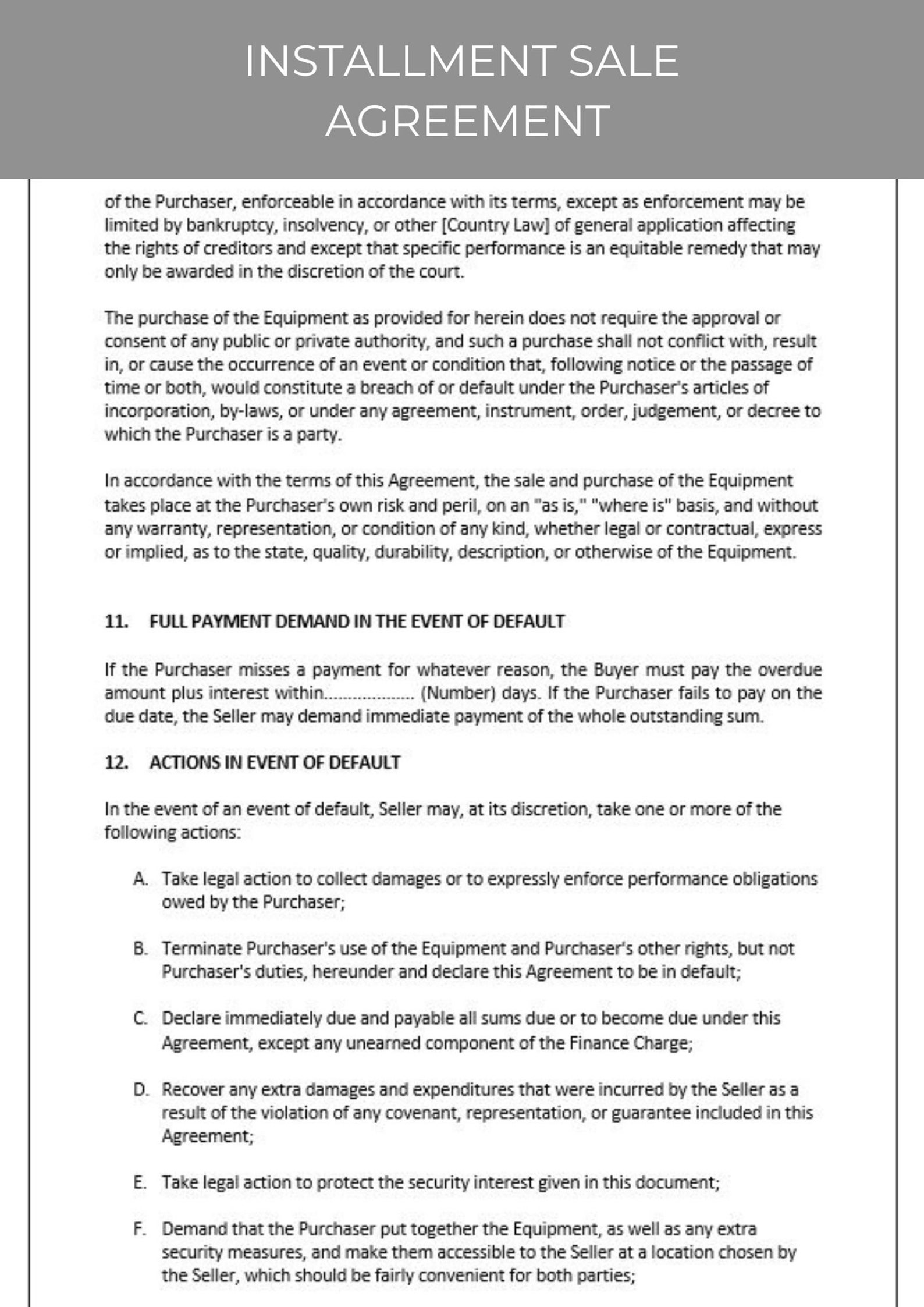Installment Sale Agreement - Etsy