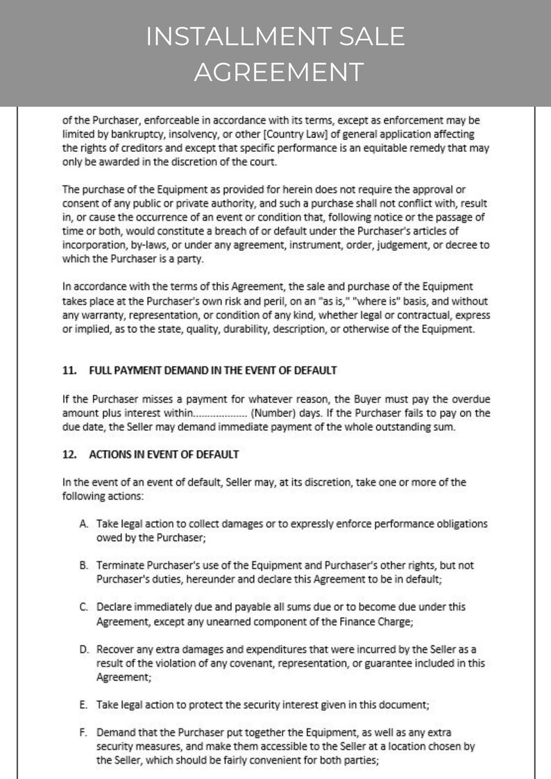 Installment Sale Agreement - Etsy